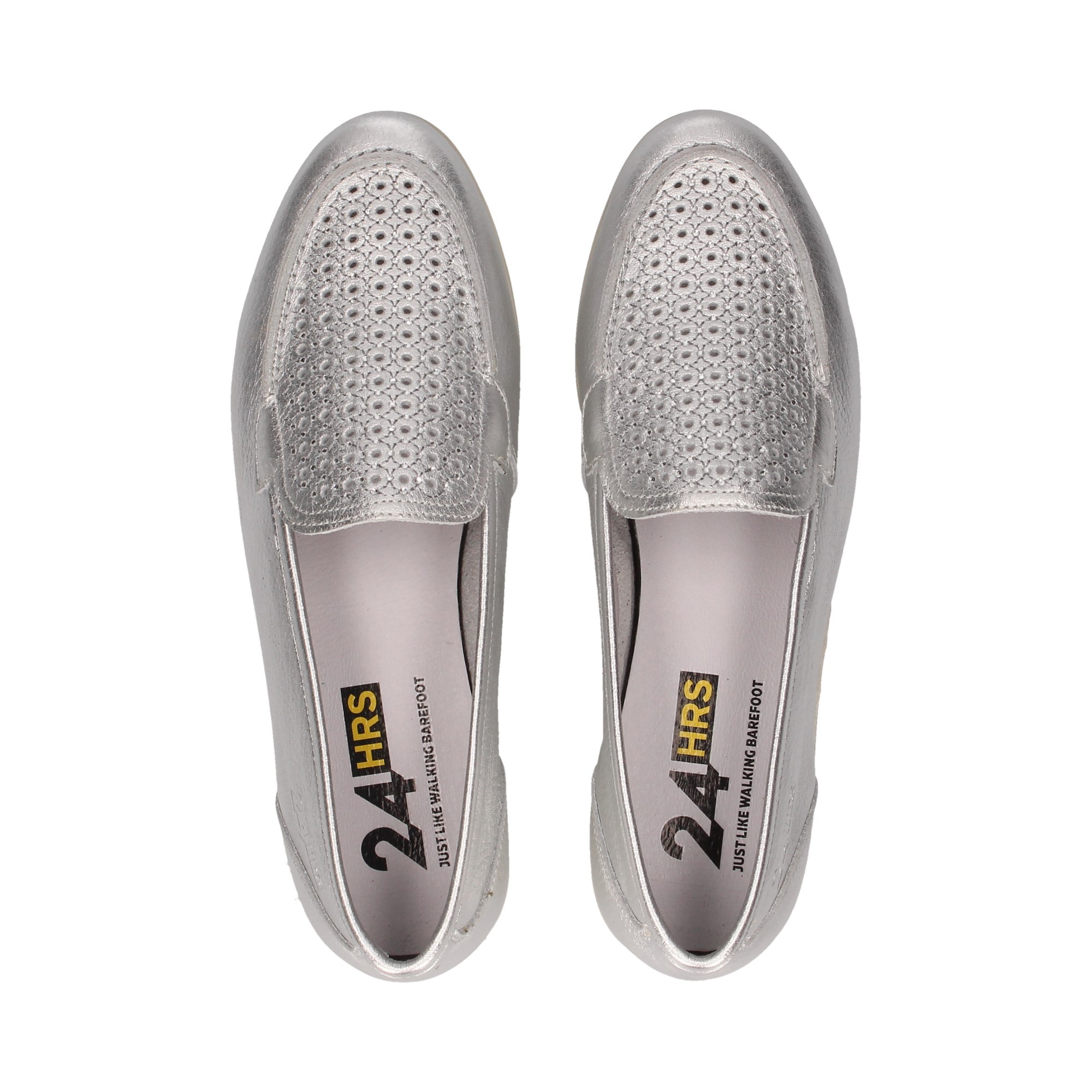 24 HORAS Women's flat shoes 23571 ARGENTO PLATA